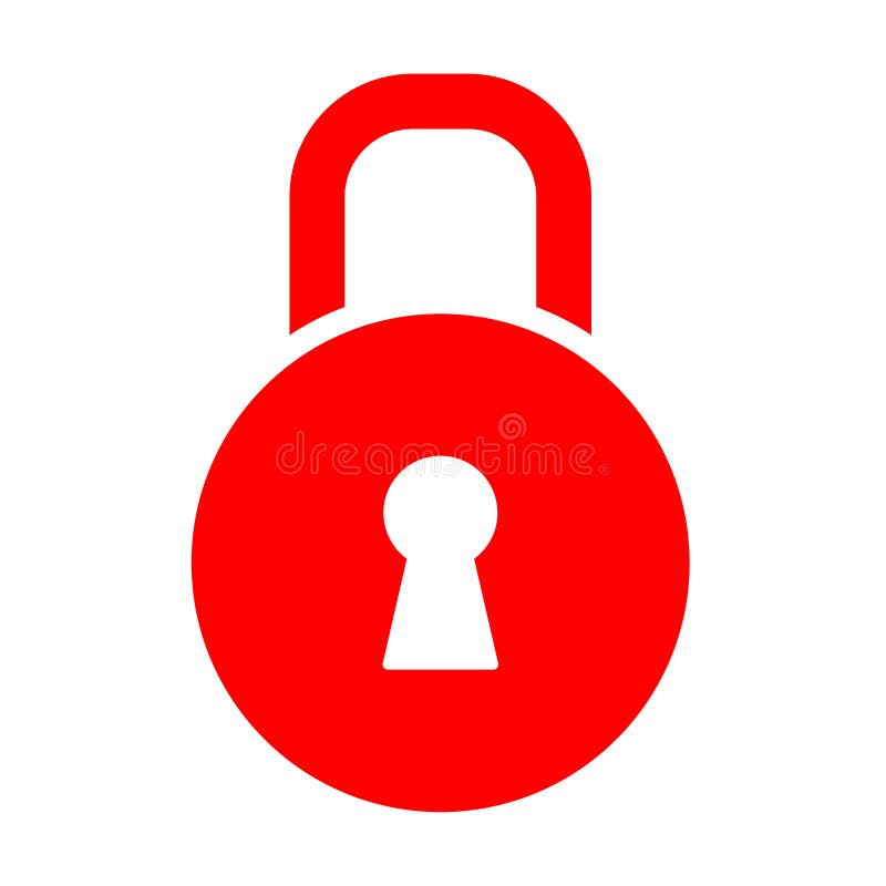 Red Padlock or Lock Icon Vector Illustration Stock Vector ...