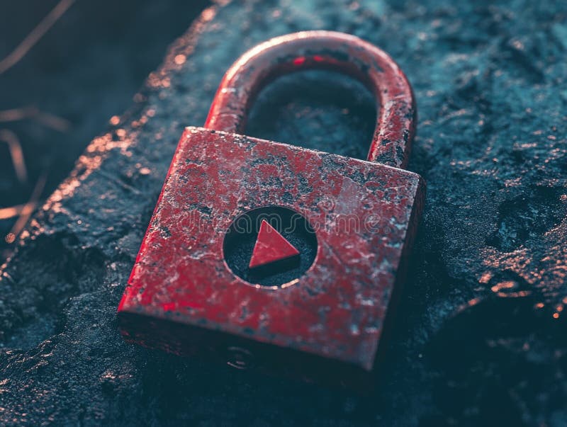 Red Padlock on Rocky Outcropping Stock Photo - Image of views, outdoors ...