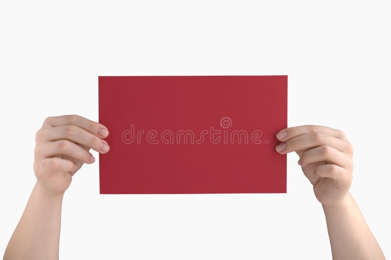 Red page in the hands stock photo. Image of fingernail - 13465728