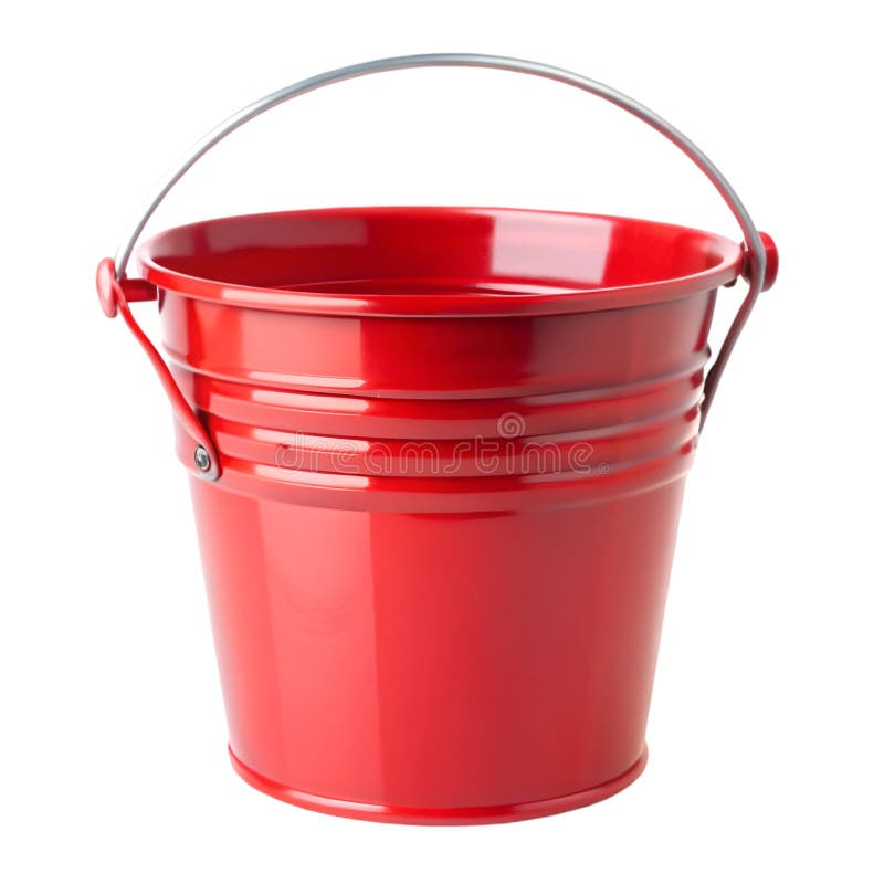 Red Pail Isolated on White Background Stock Illustration - Illustration ...