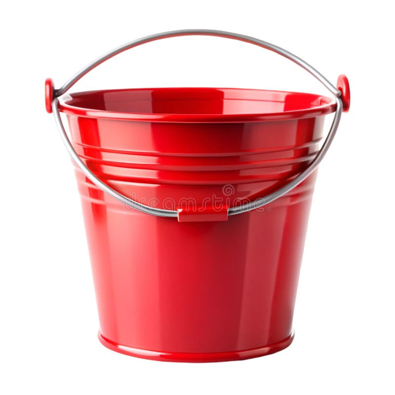 Red Pail Isolated on White Background Stock Illustration - Illustration ...