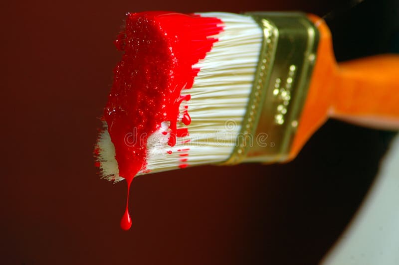 Red Paint stock image. Image of field, splash, paint, bristles - 465641