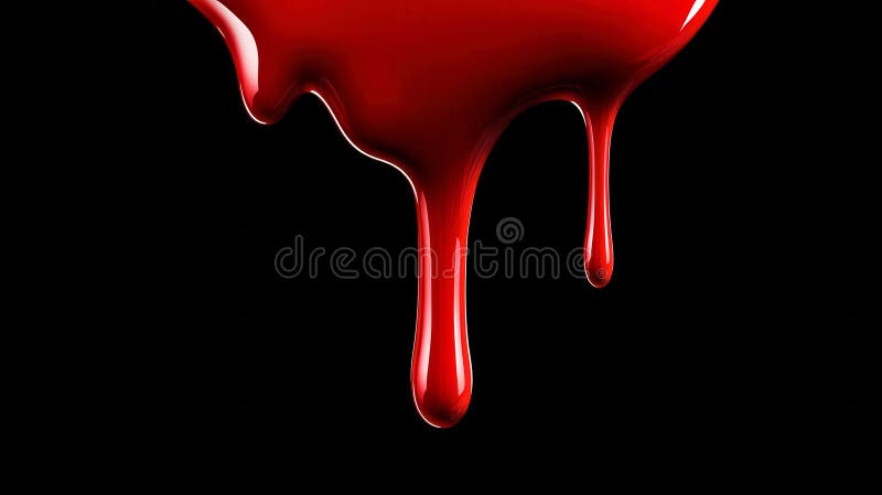 Red Paint or Blood Dripping on Black Background Stock Illustration ...