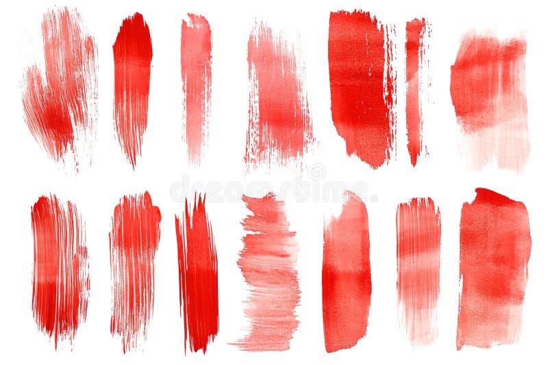 Red Paint Brush Strokes Creating a Vibrant and Artistic Design Element ...