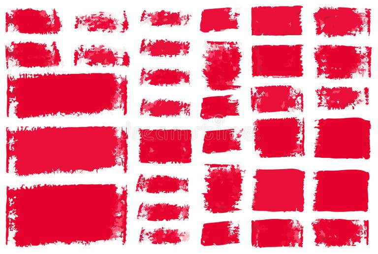 Red Paint Brush Strokes Grunge Texture Background Design Elements Stock ...