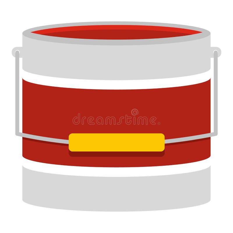 Red Paint Bucket Icon Isolated Stock Vector - Illustration of craft ...