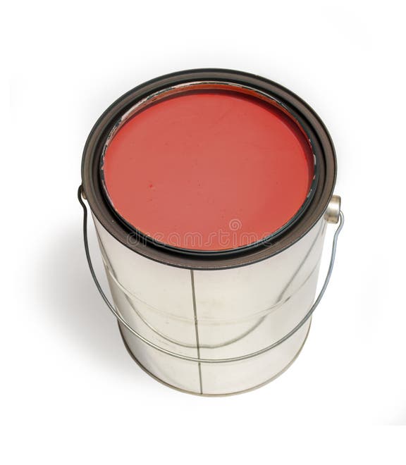 Red Paint Can stock image. Image of full, paintbrush, home - 4216785