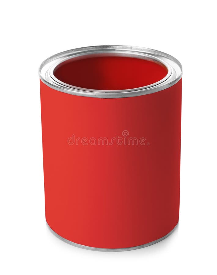 Red Paint Can on White Background Stock Image - Image of large, gallon ...