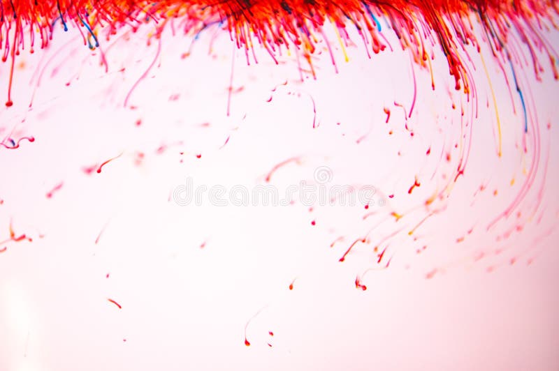 Red Paint Dissolves in Liquid, Process Stock Illustration ...