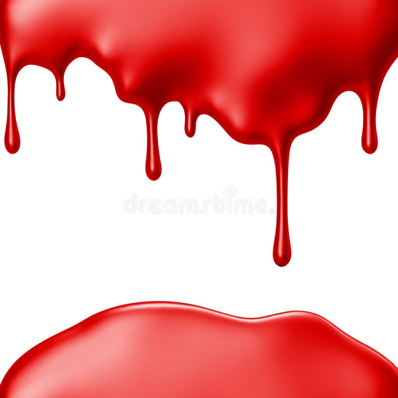 Red Paint Dripping Isolated Over White Background Stock Illustration ...