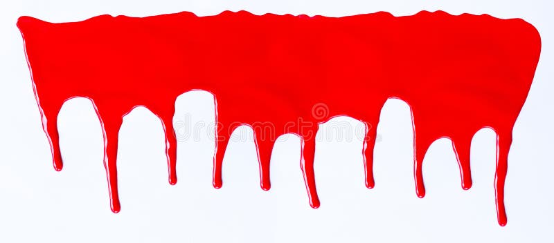 Red Paint Dripping on a White Stock Photo - Image of bright, abstract ...