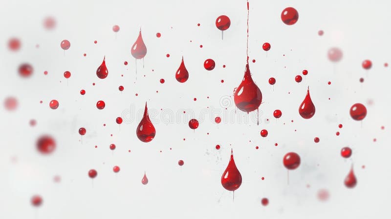 Red Paint Drops Falling on a White Background. a Dynamic and Artistic ...