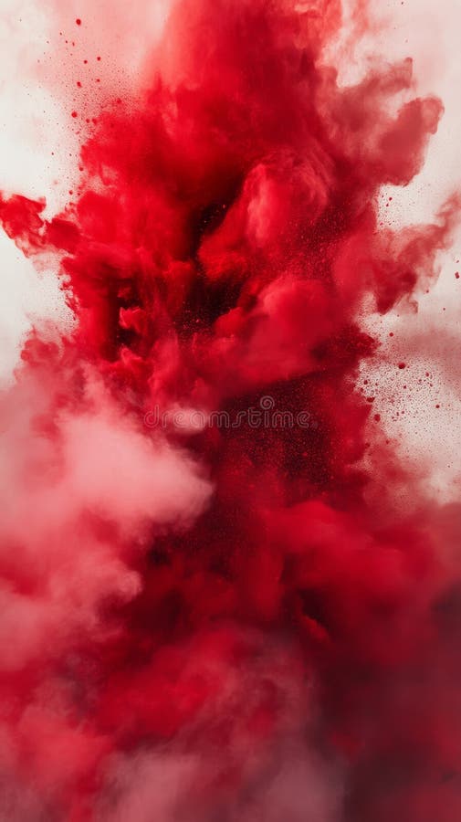 Red Paint Explosion Against White Background, Dynamic Art Concept Stock ...