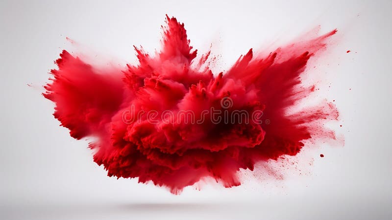 Red Paint Explosion Isolated on White Background. Stock Illustration ...