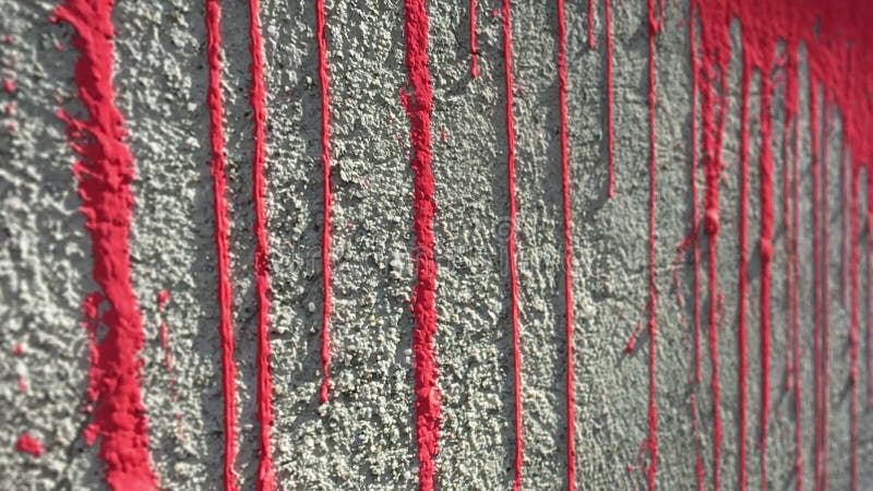 Red Paint Falling Down on Wall Stock Video - Video of artist, colorful ...