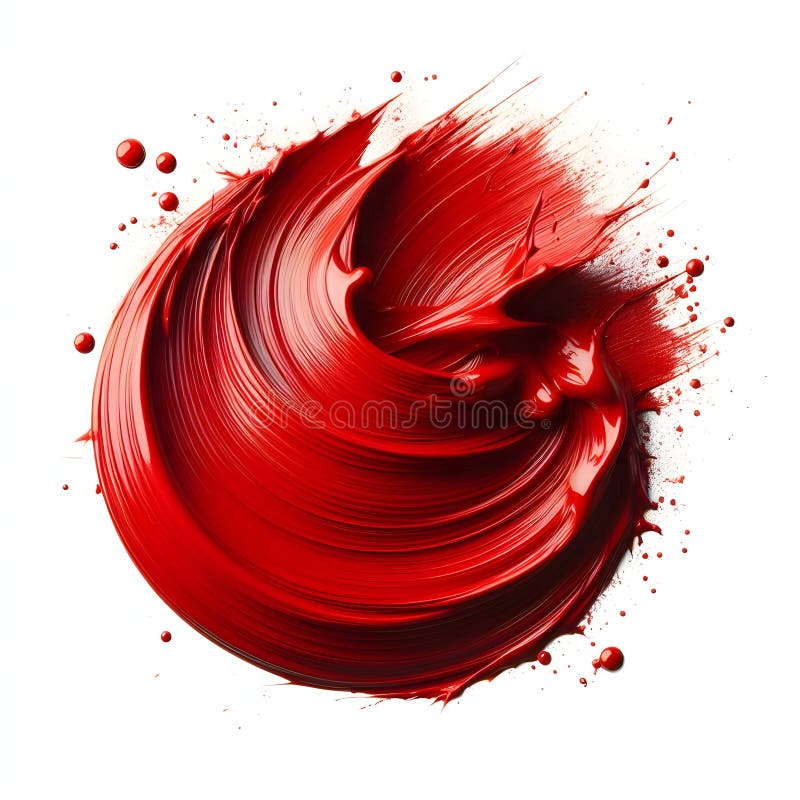 Red Paint Forming a Dynamic Swirl on White Background Stock ...