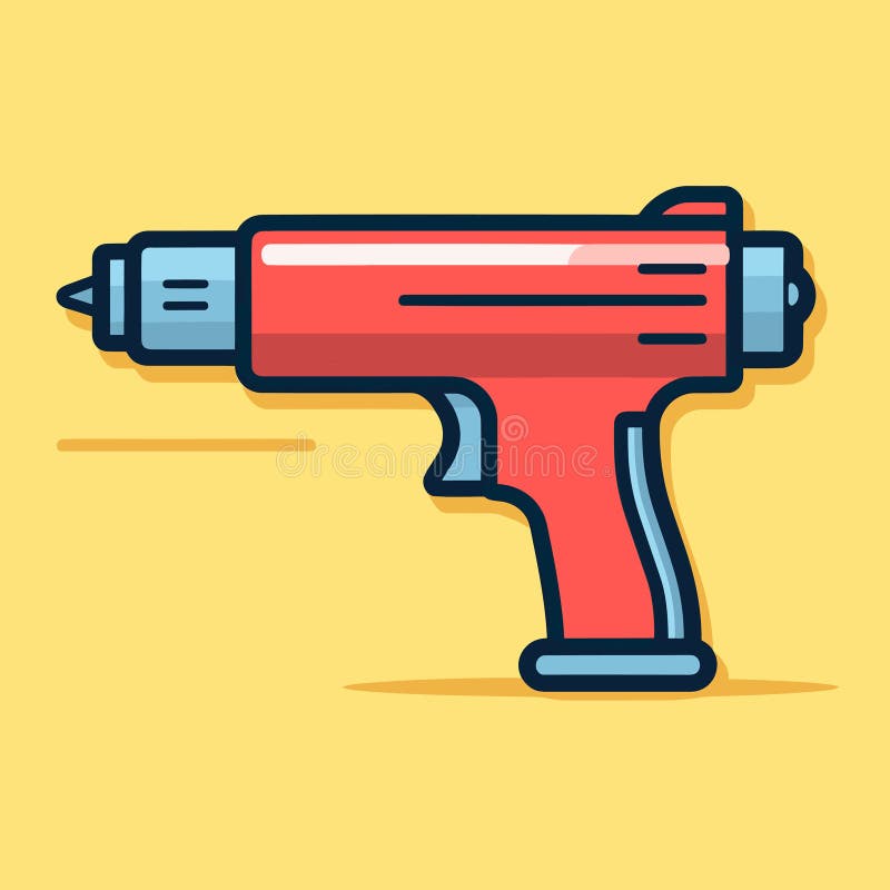 Vector of a Red Paint Gun on a Vibrant Yellow Background Stock Vector ...