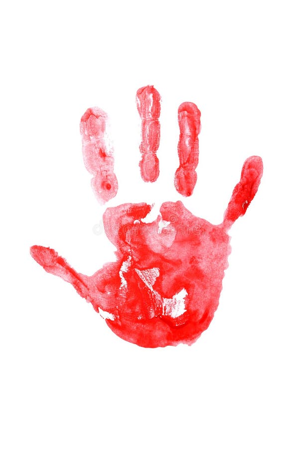 Children S Handprint Colored Paint Isolated on White Stock Image ...