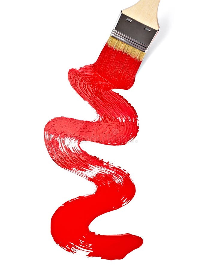 Brush with Red Paint stock photo. Image of threedimensional - 34638140