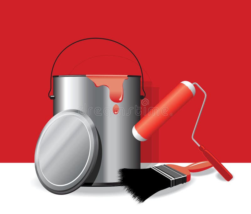Paint pot stock vector. Illustration of renovation, liquid - 22441592