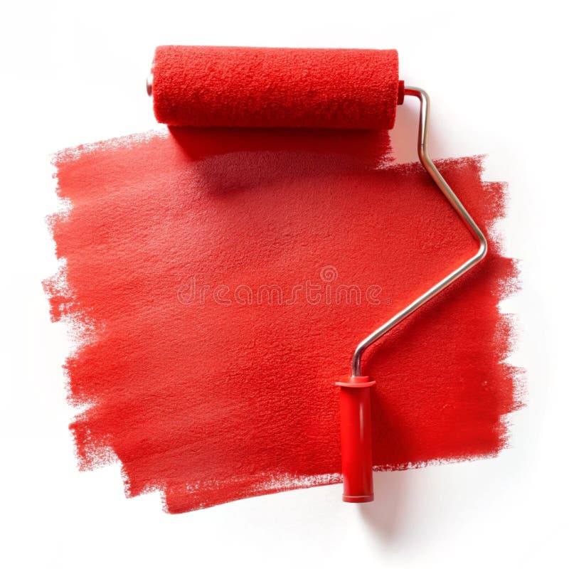 Paint Roller Red Stroke Stock Illustrations – 1,014 Paint Roller Red ...