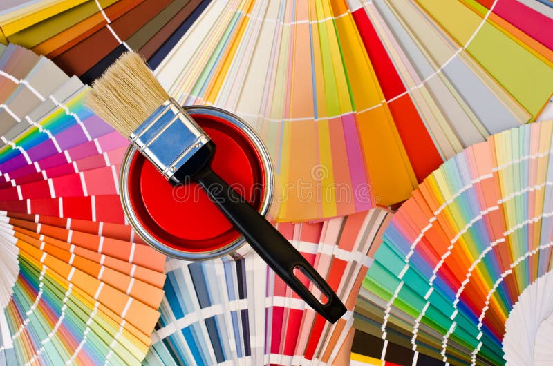 Red paint sample. stock image. Image of painter, paper - 33583295