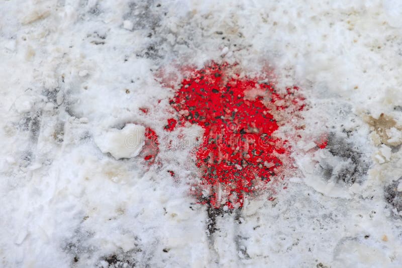 Red Paint Snow stock image. Image of vivid, europe, cold - 239726111