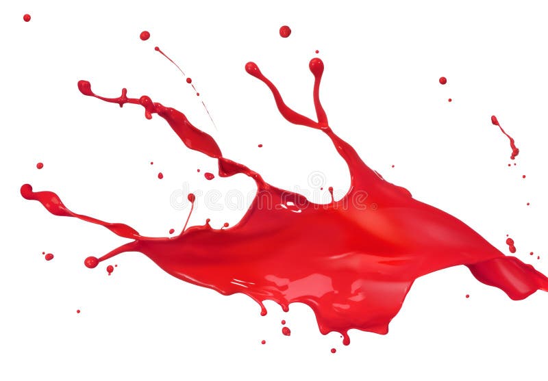 White Paint Splash On Red Background