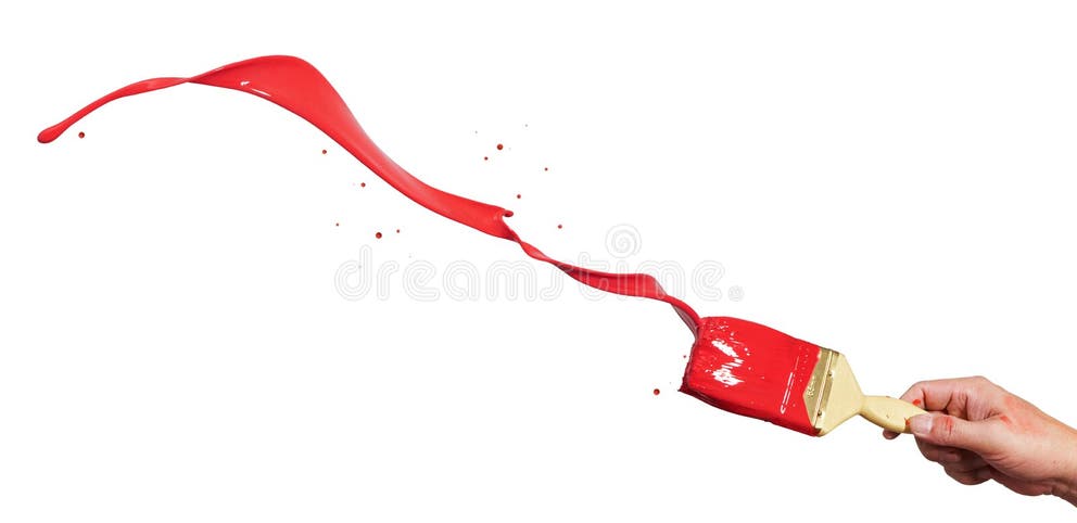 Red paint splash stock image. Image of paintbrush, white - 9238791