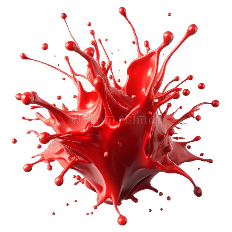 Red Paint Splash Effect on White Background Stock Illustration ...