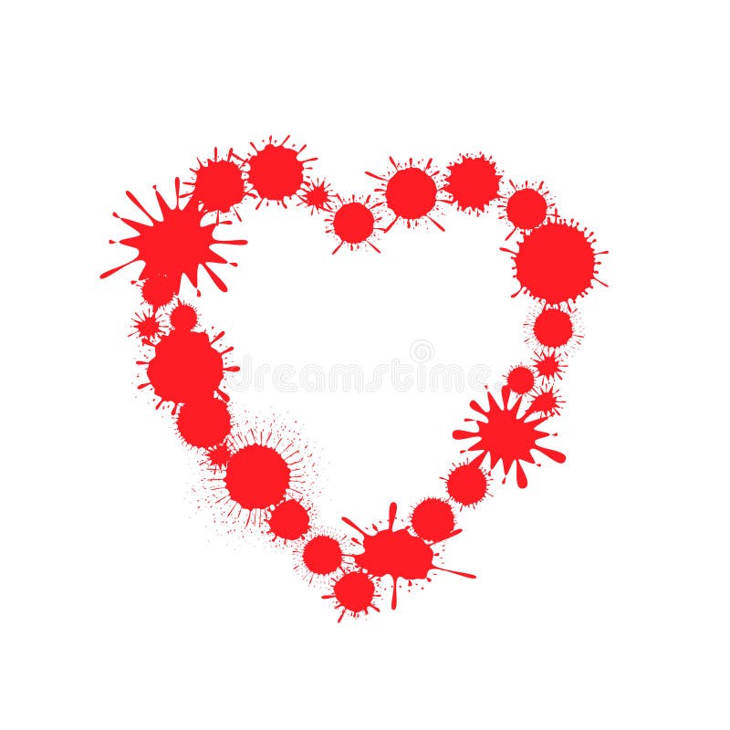 Red paint splash heart stock vector. Illustration of heart - 91267284