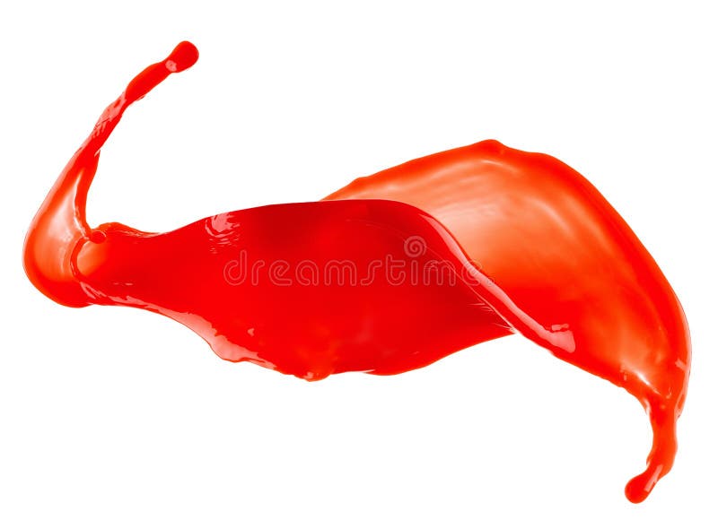 Red Paint Splash Isolated on a White Background Stock Image - Image of ...