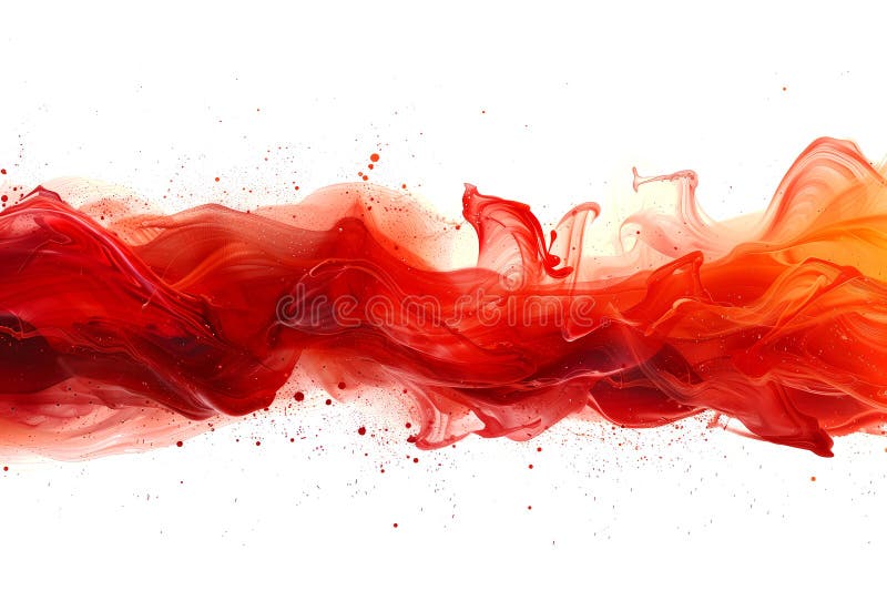 Red and Orange Paint Splashes Isolated on White Background. Stock ...