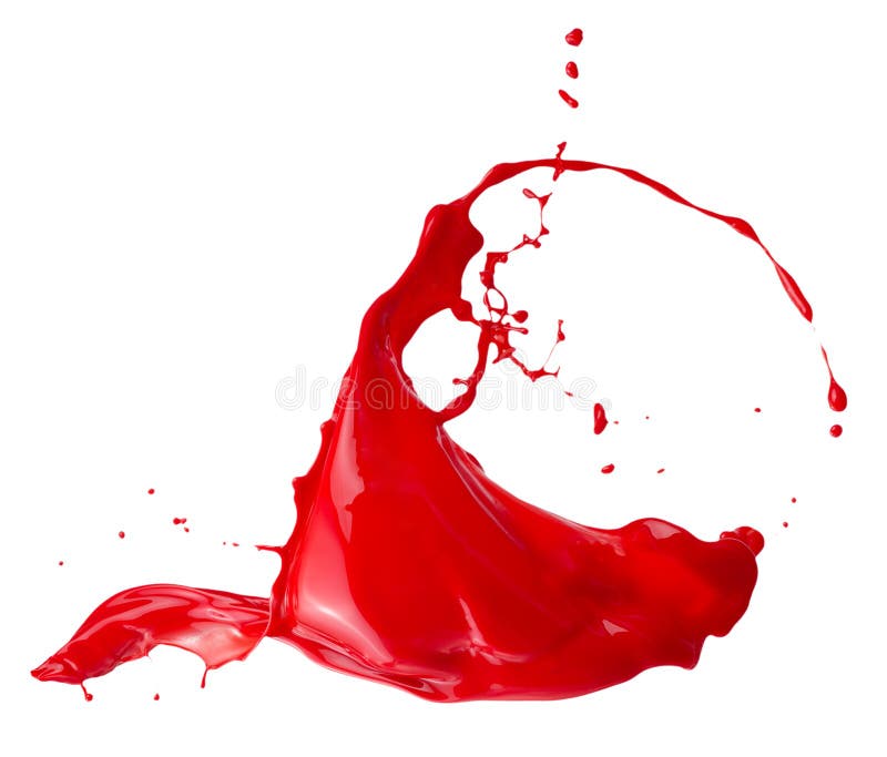 Red Paint Splash, Isolated on White Background. Collection of Red Paint ...