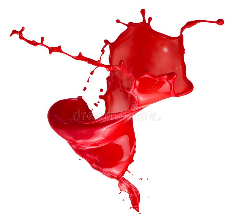 Red Paint Splash Isolated on a White Background Stock Image - Image of ...