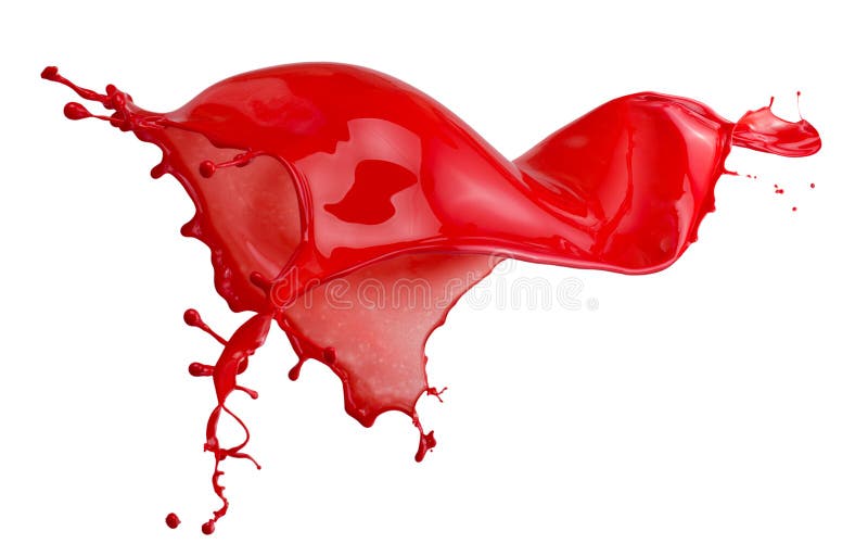 Red Paint Splash Isolated on a White Background Stock Image - Image of ...