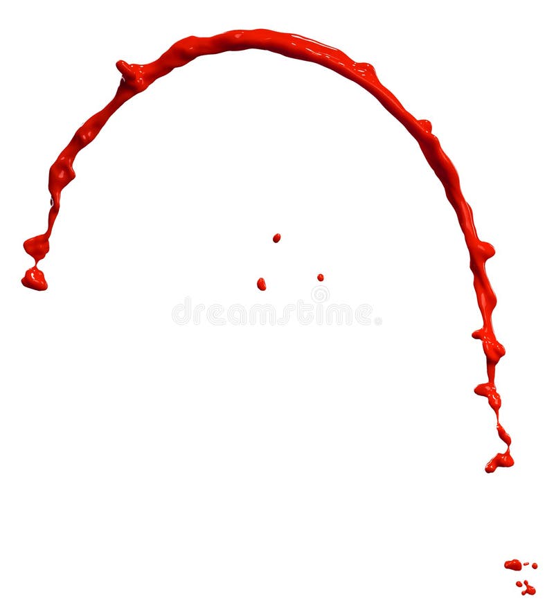 Red Paint Splash Isolated on White Background Stock Illustration ...