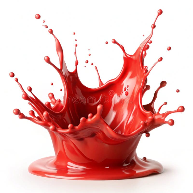 Red Paint Splash Isolated on White Background Stock Image - Image of ...