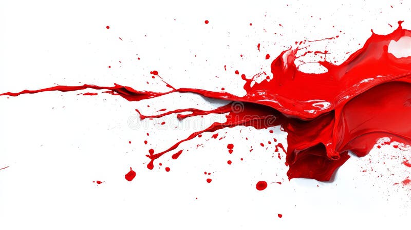 Red Paint Splash on Transparent Background, Abstract Art. Creativity ...
