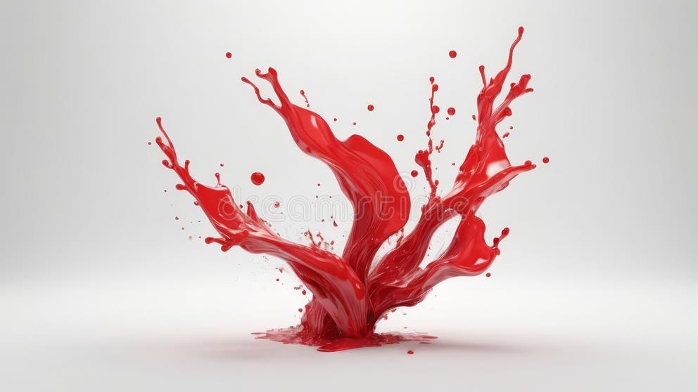 Red Paint Splash on White Background Stock Illustration - Illustration ...