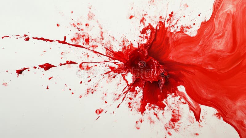 Red Paint Splash on White Background Stock Illustration - Illustration ...