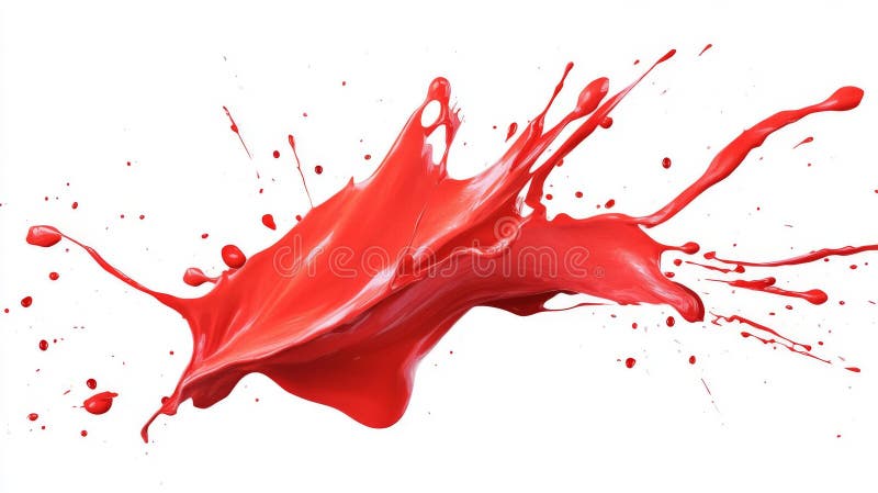 Red Paint Splash on White Background Stock Illustration - Illustration ...