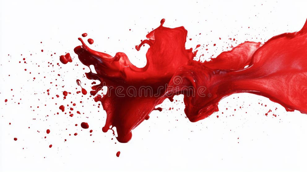 Red Paint Splash on White Background Stock Illustration - Illustration ...