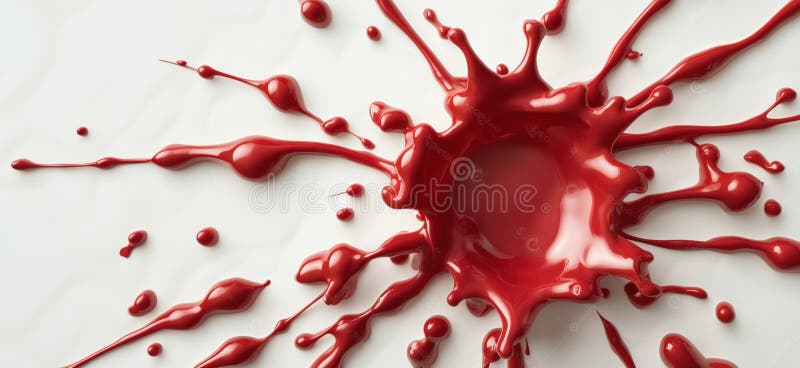 Red Paint Splash on White Background Creating Dynamic Artistic Effect ...