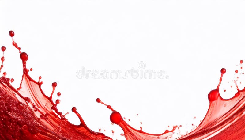 Red Paint, Splashes Fly on a White Canvas. Stock Image - Image of ...