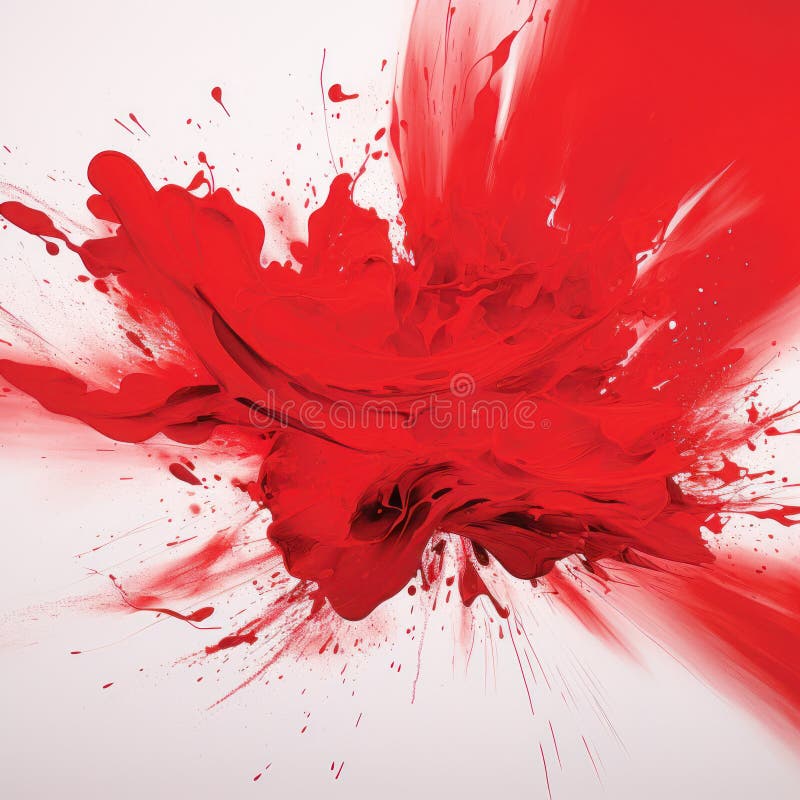 A Red Paint Splashing in the Air Stock Illustration - Illustration of ...