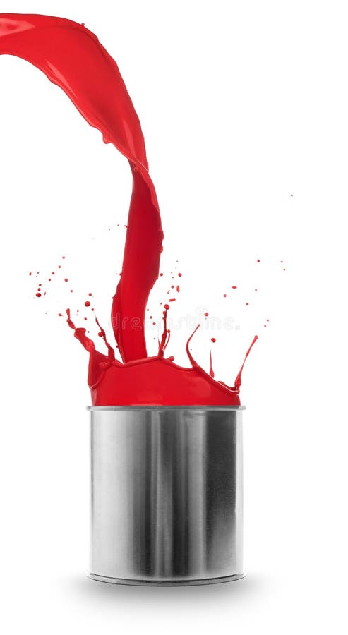 Paint Can with Dripping Brush Isolated on White Stock Photo - Image of ...