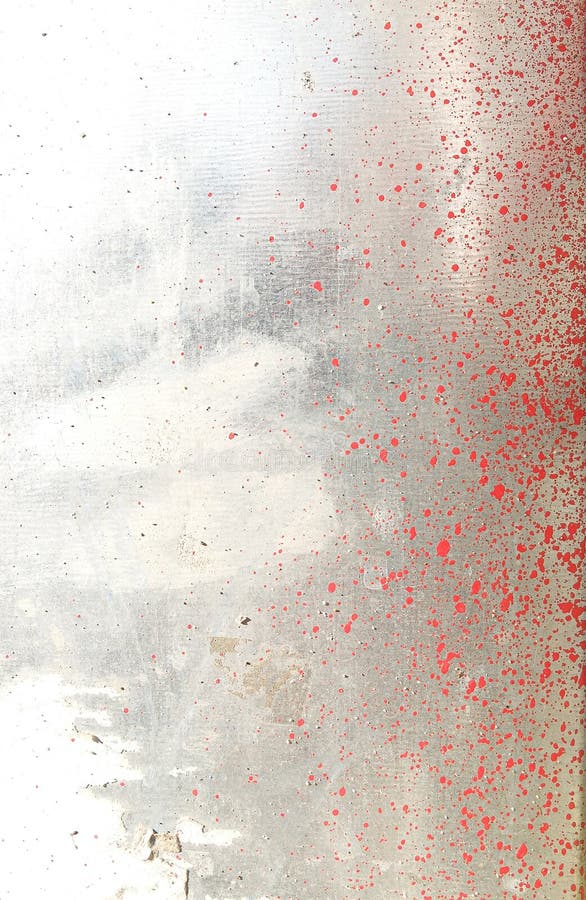 Red Paint Splatter on Metallic Silver Sheet. Textured Pattern Art ...
