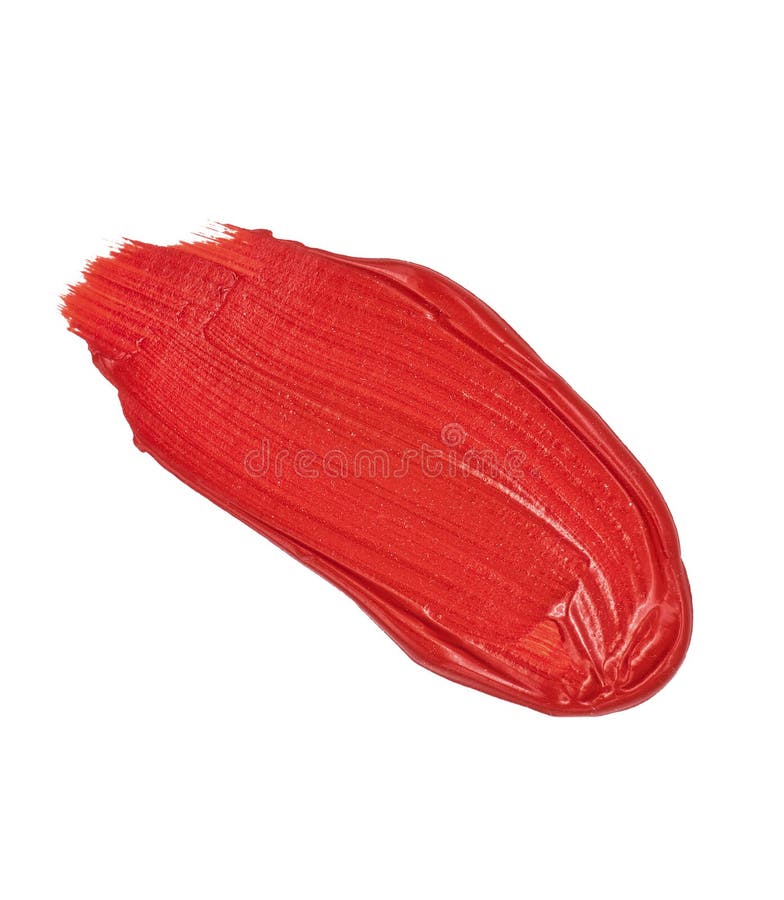 Red Paint Spot. a Spot Painted with a Brush with Flecks of Golden ...