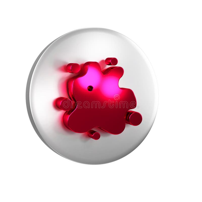 Red Paint Spray Icon Isolated on Transparent Background. Silver Circle ...